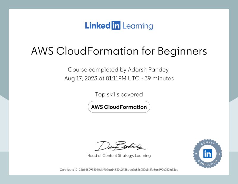 Adarsh Pandey on LinkedIn: Certificate of Completion Adarsh Pandey on LinkedIn: Certificate of Completion