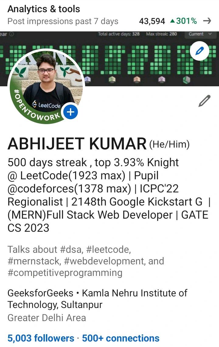 ABHIJEET KUMAR on LinkedIn: #cp #cpp #dsa #leetcode #geeksforgeeks #gfg ... ABHIJEET KUMAR on LinkedIn: #cp #cpp #dsa #leetcode #geeksforgeeks #gfg ...
