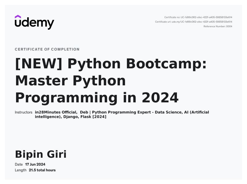 Bipin Giri on LinkedIn: #pythonprogramming #pythonlearning # ... Bipin Giri on LinkedIn: #pythonprogramming #pythonlearning # ...