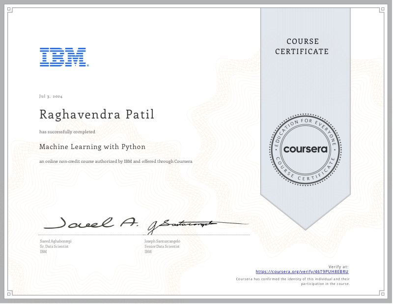 Raghavendra Patil on LinkedIn: #machinelearning #python #ibm #coursera ... Raghavendra Patil on LinkedIn: #machinelearning #python #ibm #coursera ...