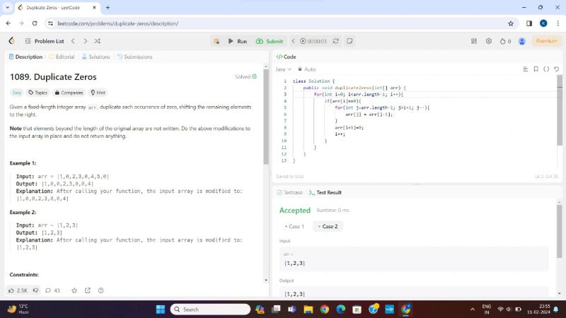 My 100daysofcode challenge solved duplicate zeroes | Kajal Raj posted ... My 100daysofcode challenge solved duplicate zeroes | Kajal Raj posted ...