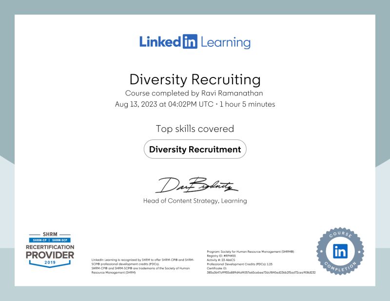 Ravi Ramanathan on LinkedIn: Certificate of Completion Ravi Ramanathan on LinkedIn: Certificate of Completion