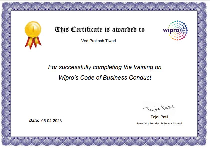 Ved Tripathi on LinkedIn: #wiproites Ved Tripathi on LinkedIn: #wiproites