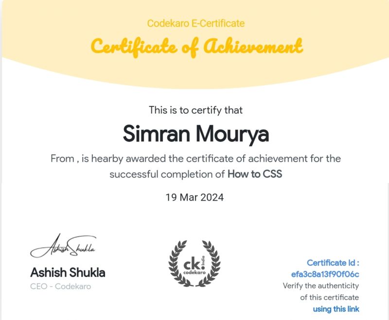 Simran Mourya on LinkedIn: #css #codekaro #continuouslearning Simran Mourya on LinkedIn: #css #codekaro #continuouslearning