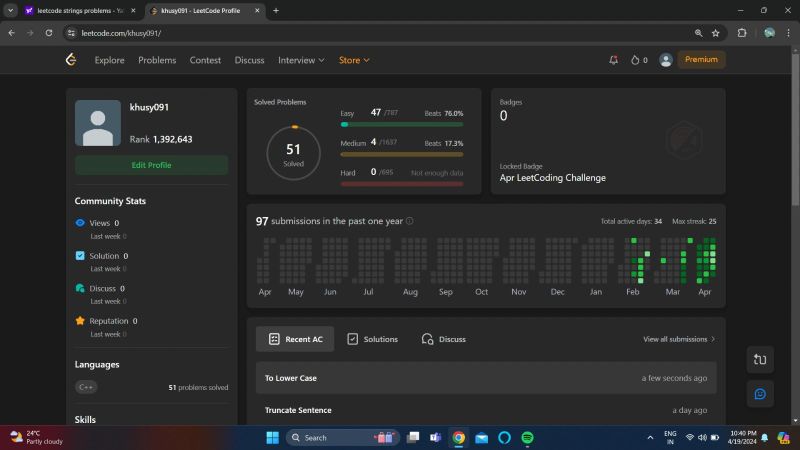 Khushi Kashyap on LinkedIn: #25day #100dayscodingchallange #leetcode # ... Khushi Kashyap on LinkedIn: #25day #100dayscodingchallange #leetcode # ...