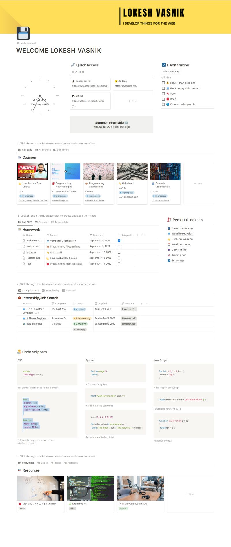 Lokesh Vasnik on LinkedIn: #notion #notiontemplate #webdev ... Lokesh Vasnik on LinkedIn: #notion #notiontemplate #webdev ...