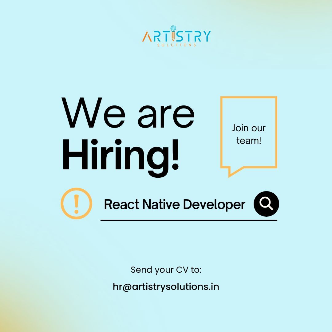 Artistry Solutions on LinkedIn: #react_native_developer #hiring # ... Artistry Solutions on LinkedIn: #react_native_developer #hiring # ...