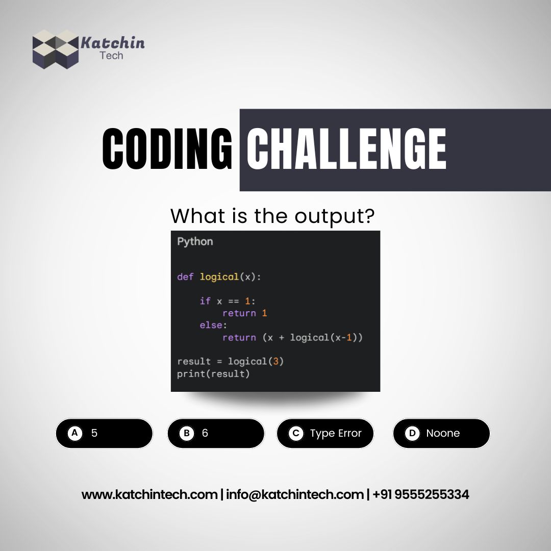 Katchin Tech on LinkedIn: #katchintech #codingchallenge #python # ... Katchin Tech on LinkedIn: #katchintech #codingchallenge #python # ...