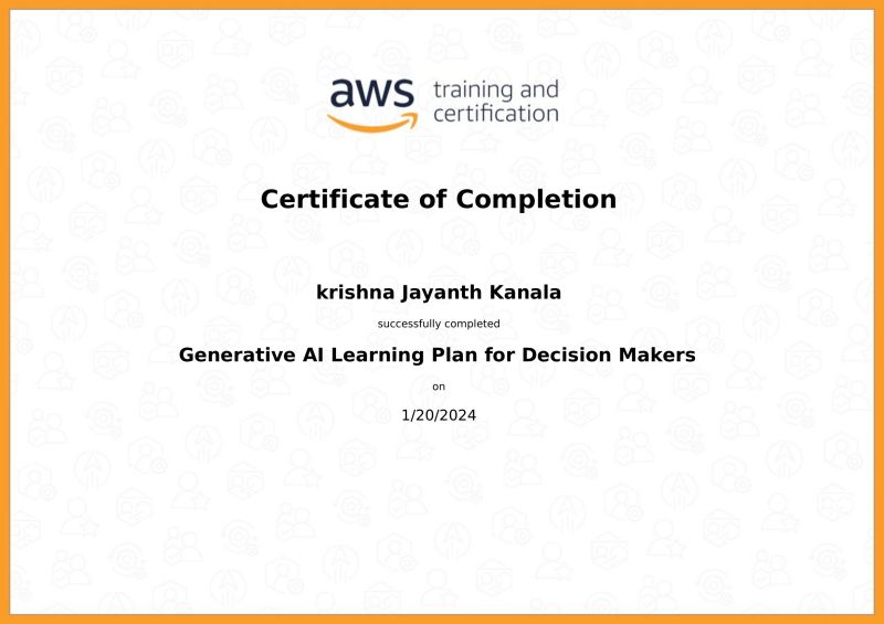 Krishna Jayanth on LinkedIn: #ai #aws #generatieveai Krishna Jayanth on LinkedIn: #ai #aws #generatieveai