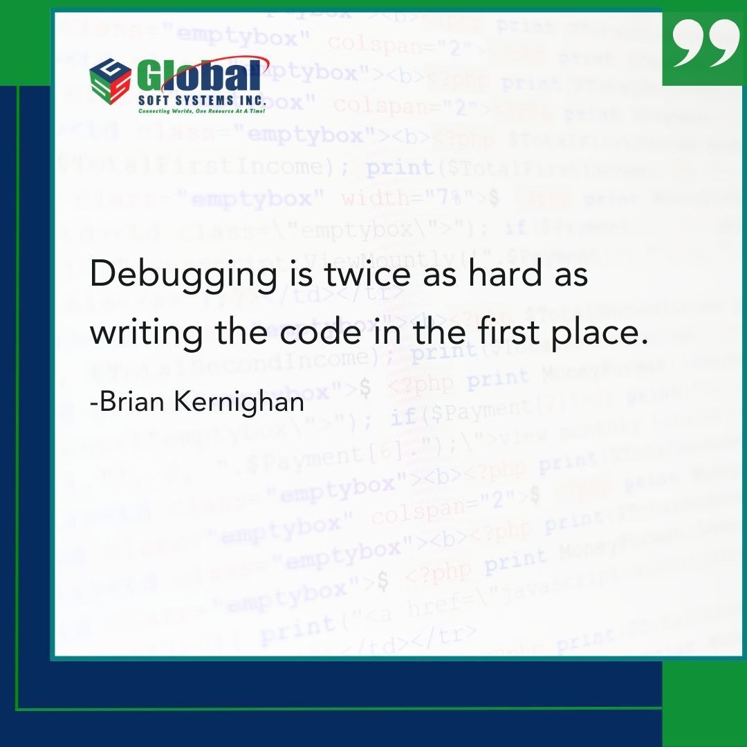 Global Soft Systems, Inc. on LinkedIn: #debugging #codinglife # ... Global Soft Systems, Inc. on LinkedIn: #debugging #codinglife # ...