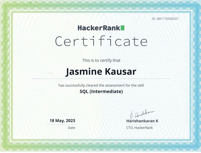 Jasmine Kausar on LinkedIn: I’m happy to share that I’ve obtained a new ... Jasmine Kausar on LinkedIn: I’m happy to share that I’ve obtained a new ...