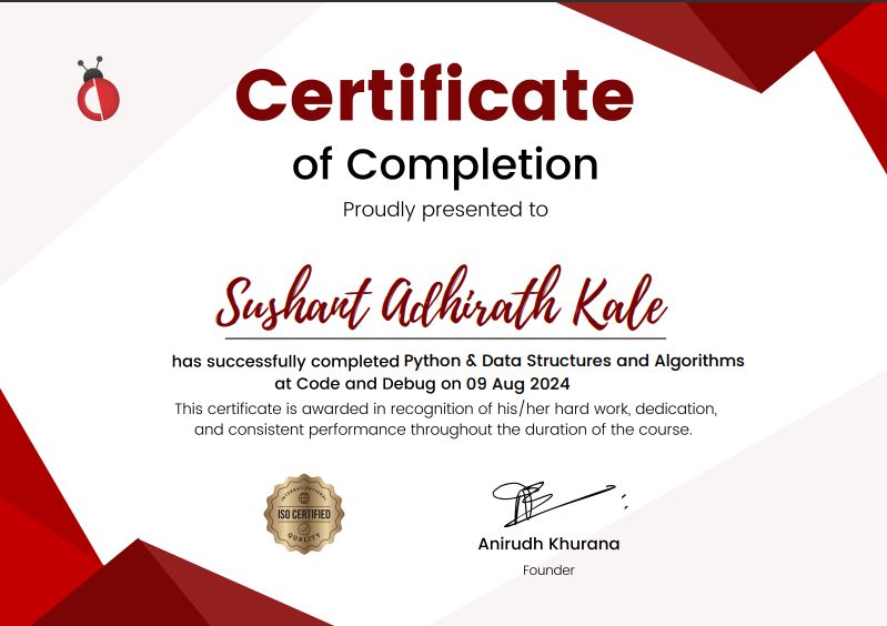 Sushant Kale on LinkedIn: #python #datastructures #algorithms # ... Sushant Kale on LinkedIn: #python #datastructures #algorithms # ...