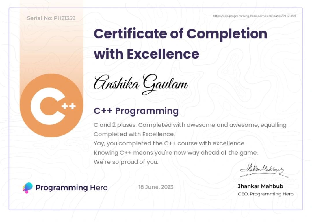 Anshika Gautam on LinkedIn: #cplusplus #programmingheroes #cplusplus # ... Anshika Gautam on LinkedIn: #cplusplus #programmingheroes #cplusplus # ...