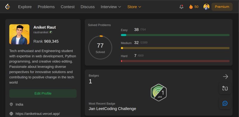 Aniket Raut on LinkedIn: #leetcode #codingjourney #dsalife # ... Aniket Raut on LinkedIn: #leetcode #codingjourney #dsalife # ...