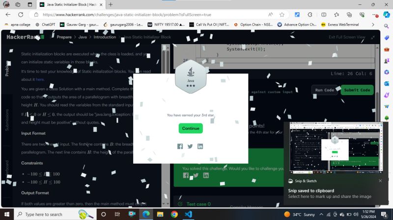 Achieved 3-star rating on HackerRank for coding | Gaurav Garg posted on ... Achieved 3-star rating on HackerRank for coding | Gaurav Garg posted on ...