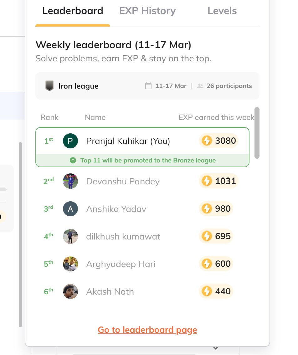Pranjal Kuhikar on LinkedIn: #practice #solvingproblems #codingjourney Pranjal Kuhikar on LinkedIn: #practice #solvingproblems #codingjourney