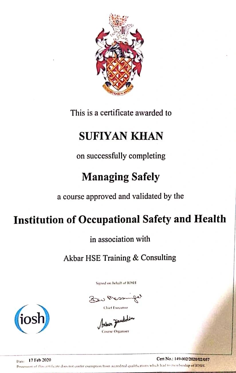 MD SUFIYAN KHAN SAFETY OFFICER posted on LinkedIn MD SUFIYAN KHAN SAFETY OFFICER posted on LinkedIn