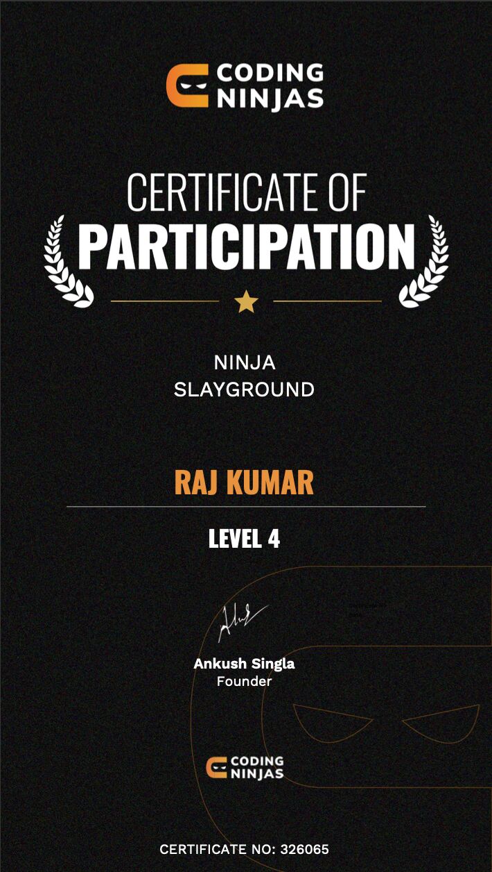 RAJ KUMAR on LinkedIn: #ninjaplayground #code21days #codingchallenge RAJ KUMAR on LinkedIn: #ninjaplayground #code21days #codingchallenge