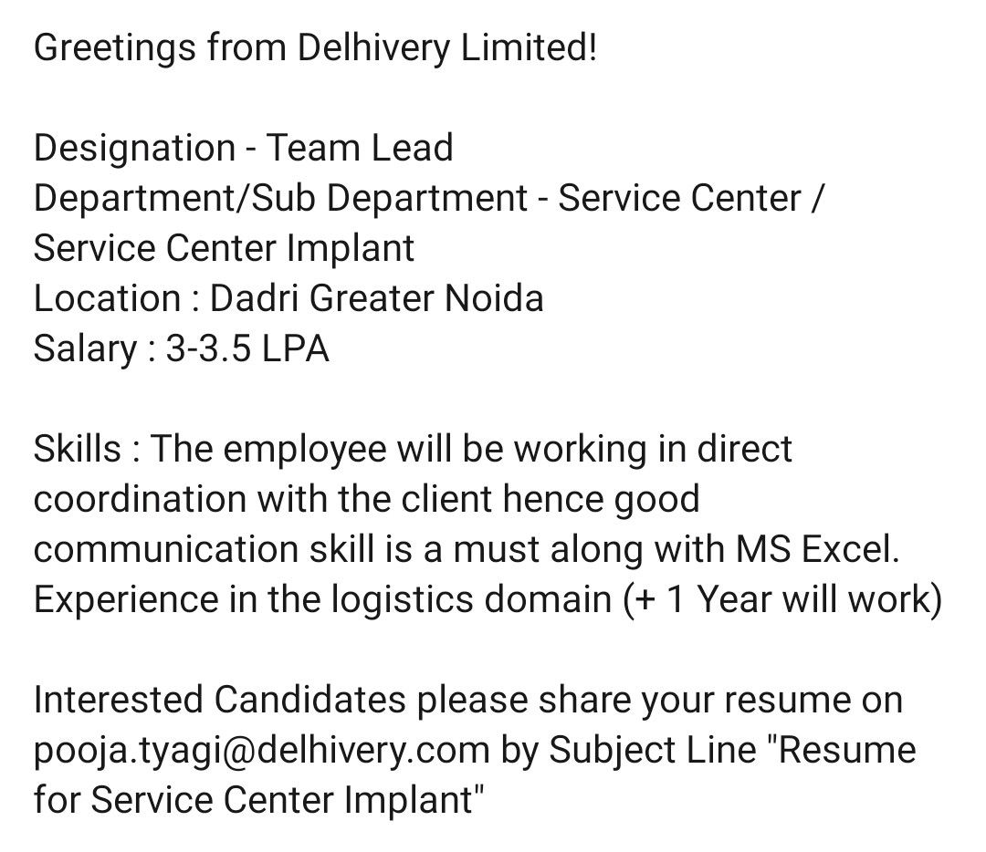 DEEPAK SHARMA on LinkedIn: #hiringalerts #delhivery #connections # ... DEEPAK SHARMA on LinkedIn: #hiringalerts #delhivery #connections # ...
