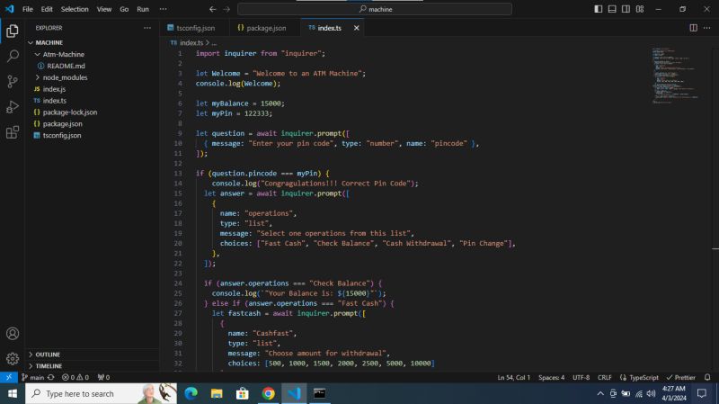Maimoona Masood on LinkedIn: #atm #cli #nodejs #coding #html # ... Maimoona Masood on LinkedIn: #atm #cli #nodejs #coding #html # ...