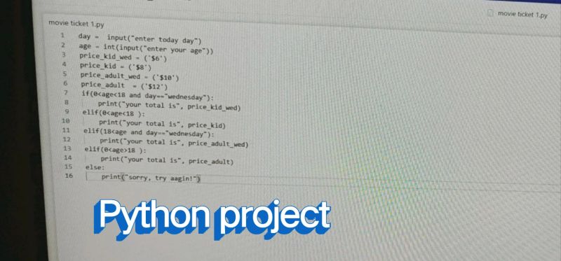 Shrehan Arya on LinkedIn: python project. price of movie ticket for ... Shrehan Arya on LinkedIn: python project. price of movie ticket for ...