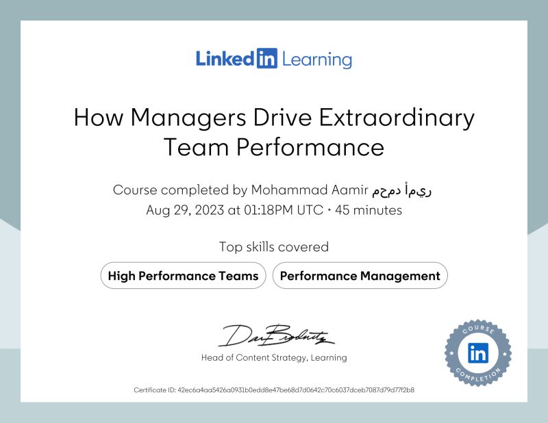 Mohammad Aamir on LinkedIn: Certificate of Completion Mohammad Aamir on LinkedIn: Certificate of Completion