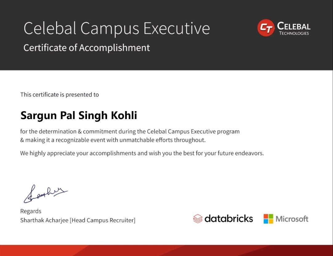 Sargun Kohli on LinkedIn: Glad to be a part of Celebal Technologies 's ... Sargun Kohli on LinkedIn: Glad to be a part of Celebal Technologies 's ...