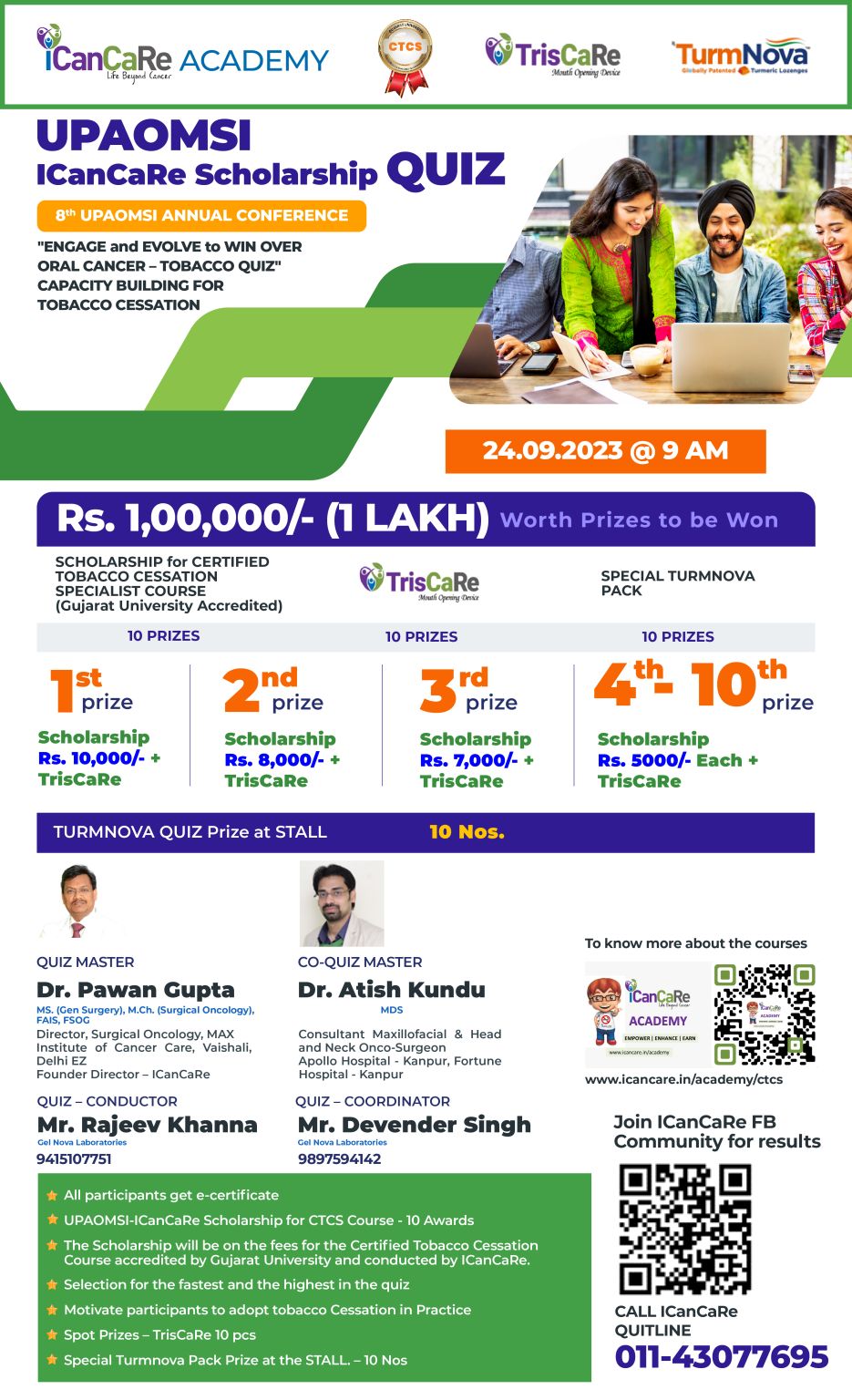 Dr Pawan Gupta on LinkedIn: UPAOMSI – ICanCaRe SCHOLARSHIP QUIZ (Rs. 1 ... Dr Pawan Gupta on LinkedIn: UPAOMSI – ICanCaRe SCHOLARSHIP QUIZ (Rs. 1 ...
