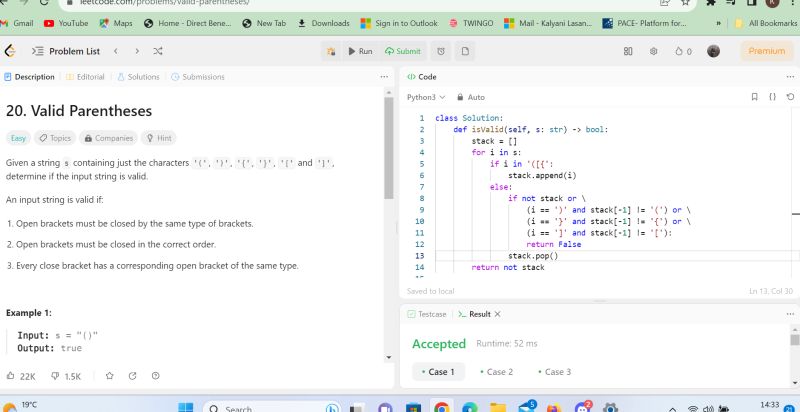 LeetCode Problem: Valid Parentheses | Kalyani Lasankar posted on the ... LeetCode Problem: Valid Parentheses | Kalyani Lasankar posted on the ...