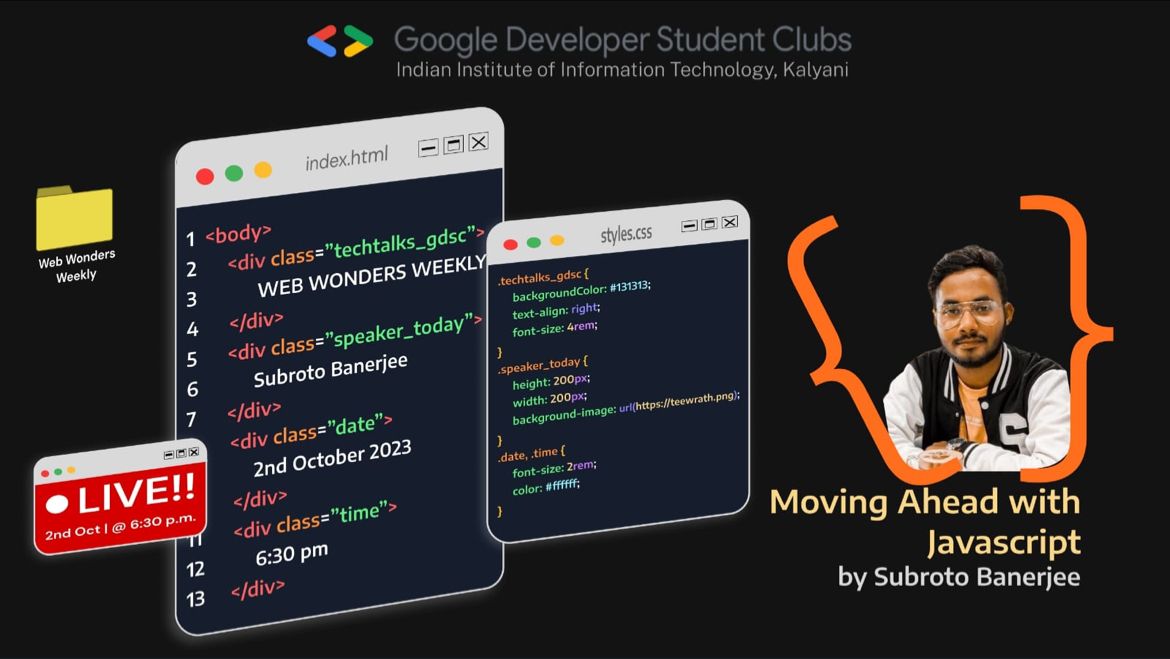 Subroto Banerjee on LinkedIn: #techtalks #gdsciiitkalyani #javascript Subroto Banerjee on LinkedIn: #techtalks #gdsciiitkalyani #javascript