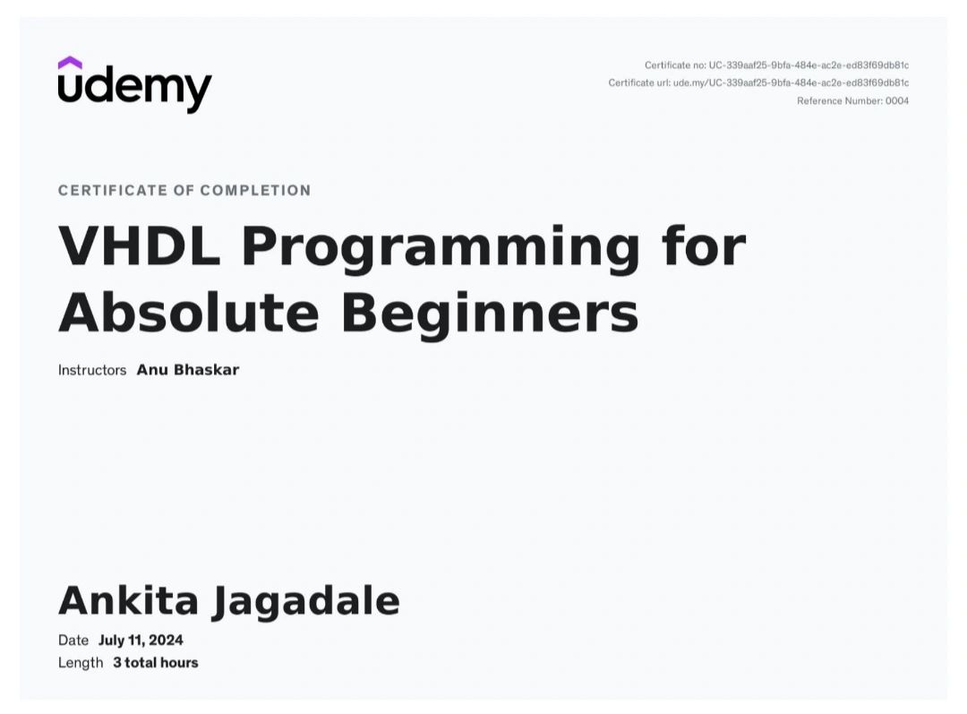 Ankita Jagadale on LinkedIn: #vhdl #programming #udemy #digitaldesign # ... Ankita Jagadale on LinkedIn: #vhdl #programming #udemy #digitaldesign # ...