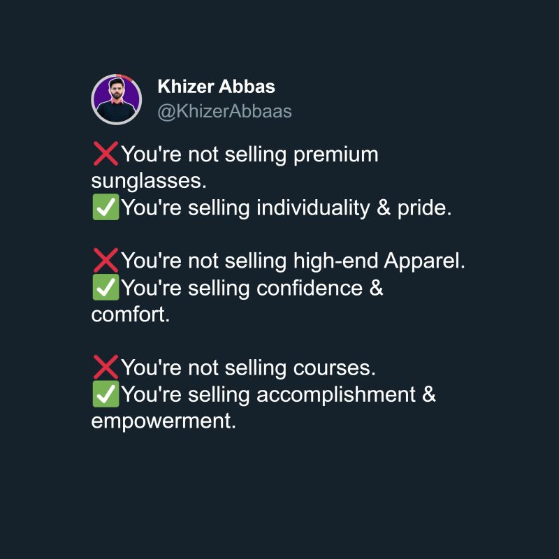 Khizer Abbas on LinkedIn: Sell emotions, not products. Khizer Abbas on LinkedIn: Sell emotions, not products.