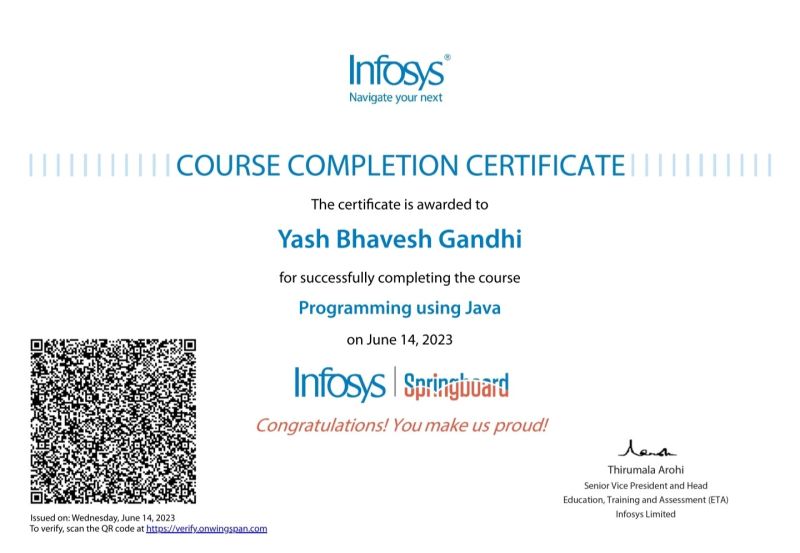 Yash Gandhi on LinkedIn: #programming #java Yash Gandhi on LinkedIn: #programming #java