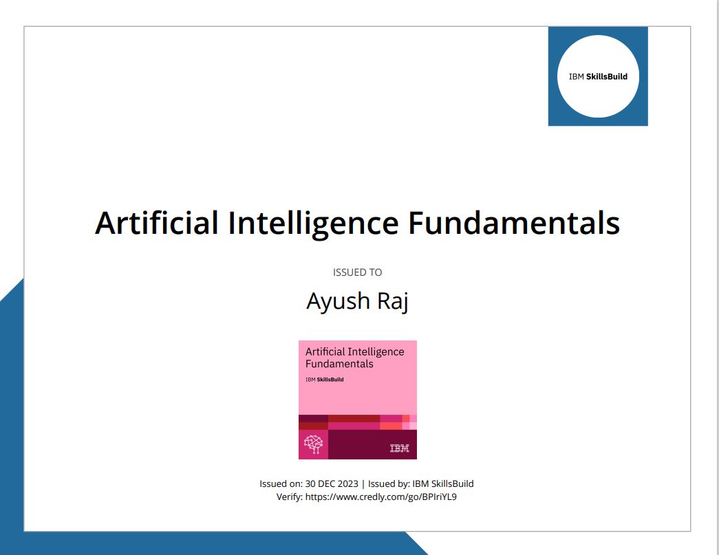 Exploring AI fundamentals with IBM! | Ayush Raj posted on the topic ... Exploring AI fundamentals with IBM! | Ayush Raj posted on the topic ...