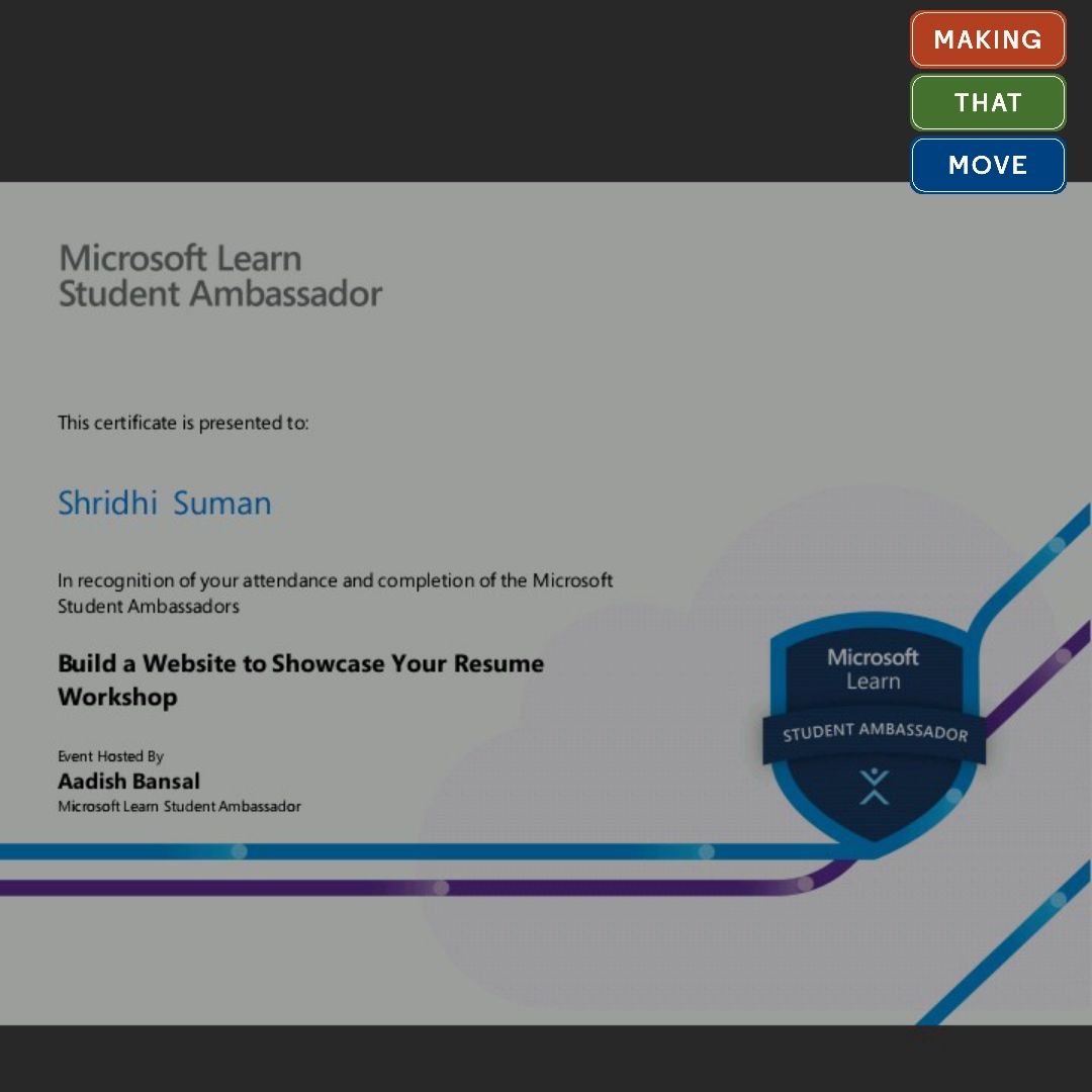 Shridhi Suman on LinkedIn: #microsoft #certificate Shridhi Suman on LinkedIn: #microsoft #certificate
