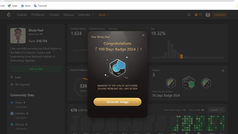 My journey on LeetCode | Bhola Paul posted on the topic | LinkedIn My journey on LeetCode | Bhola Paul posted on the topic | LinkedIn