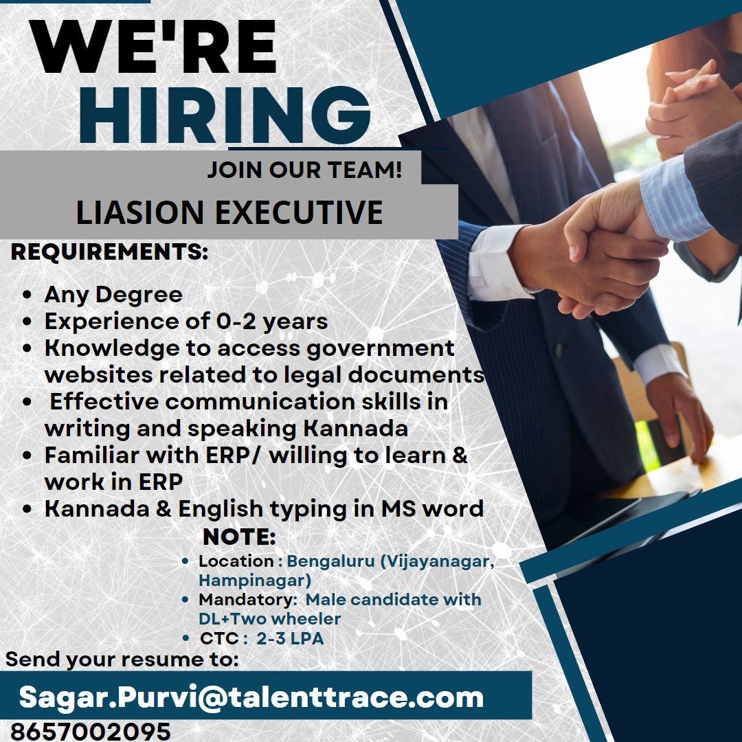 Talent Trace Consultancy on LinkedIn: HIRING ALERT ! Urgent hiring for ... Talent Trace Consultancy on LinkedIn: HIRING ALERT ! Urgent hiring for ...