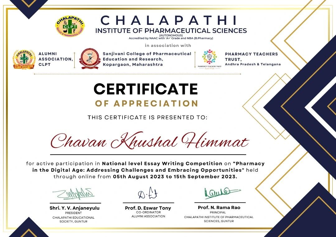 KHUSHAL CHAVAN on LinkedIn: #certificateofappreciation # ... KHUSHAL CHAVAN on LinkedIn: #certificateofappreciation # ...