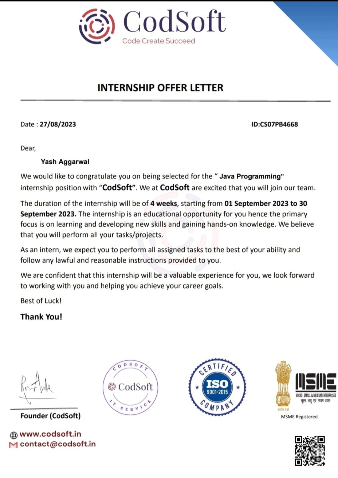 Yash Aggarwal on LinkedIn: #codsoft #codsoftinternship #codsoftintern Yash Aggarwal on LinkedIn: #codsoft #codsoftinternship #codsoftintern