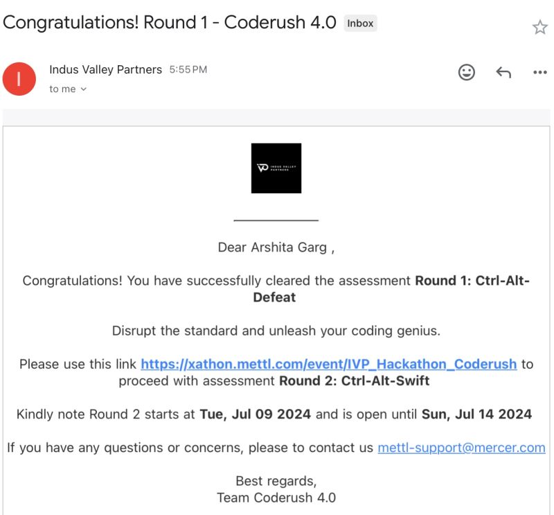Arshita Garg on LinkedIn: #hackathon #indusvalleypartners #coderush # ... Arshita Garg on LinkedIn: #hackathon #indusvalleypartners #coderush # ...