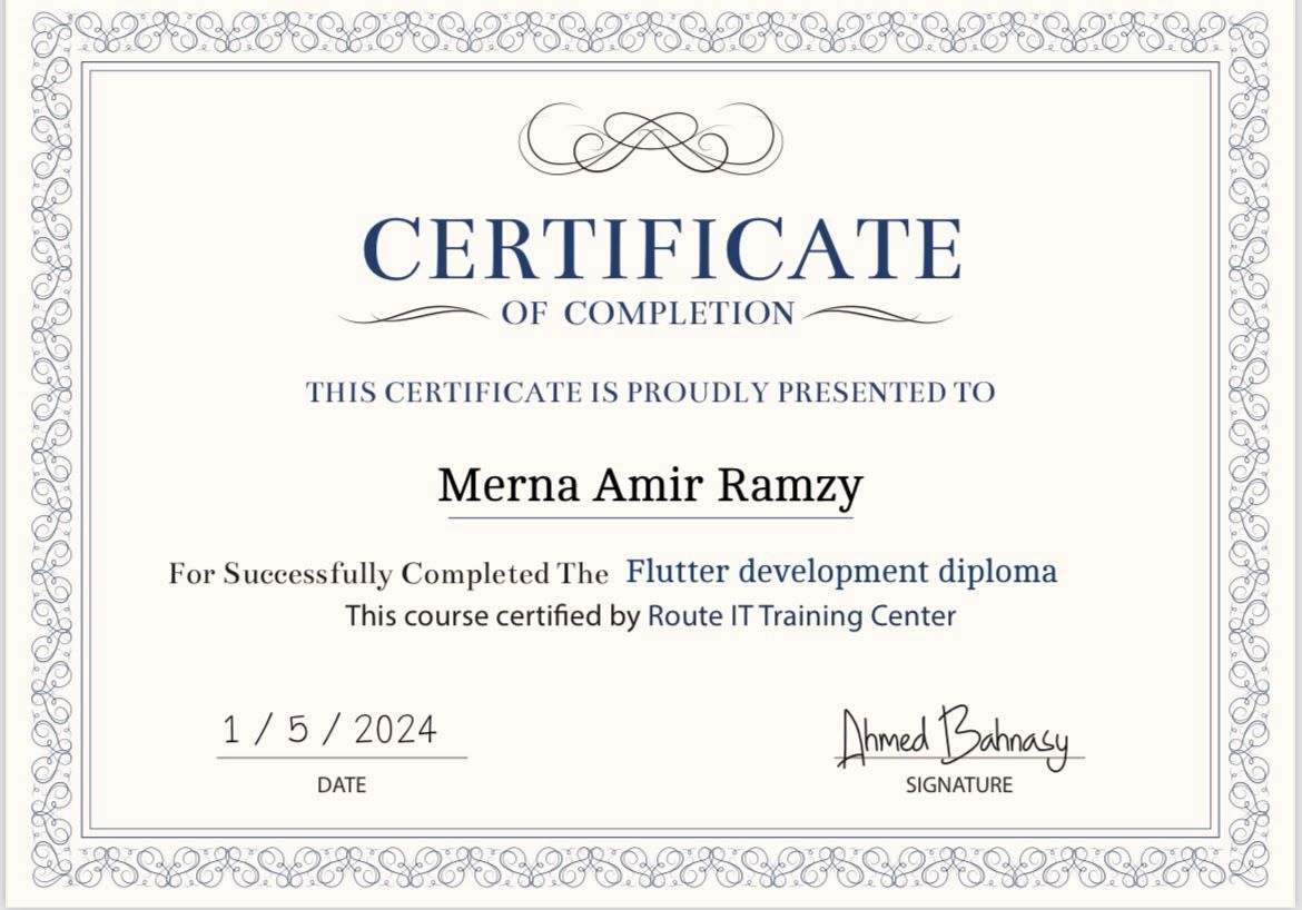 Merna Amir on LinkedIn: #route #mobile_development #flutter #flutter ... Merna Amir on LinkedIn: #route #mobile_development #flutter #flutter ...