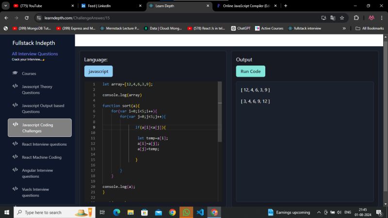 mohith pogiri on LinkedIn: #javascript #coding #sortingalgorithms # ... mohith pogiri on LinkedIn: #javascript #coding #sortingalgorithms # ...