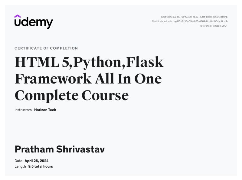 Pratham Shrivastav on LinkedIn: #udemy #webdevelopment #python # ... Pratham Shrivastav on LinkedIn: #udemy #webdevelopment #python # ...