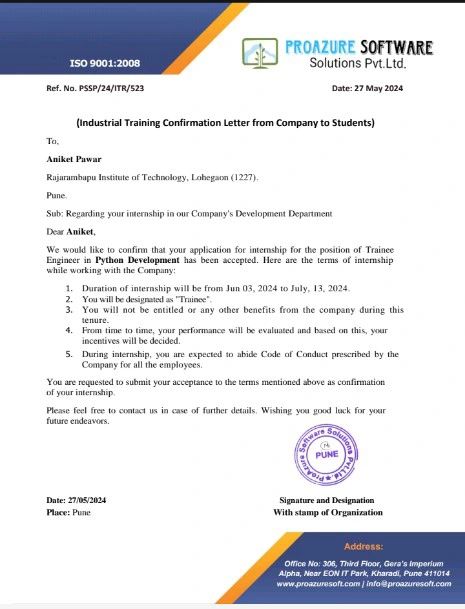 Aniket Pawar on LinkedIn: Receiving a Python-related offer letter is an ... Aniket Pawar on LinkedIn: Receiving a Python-related offer letter is an ...