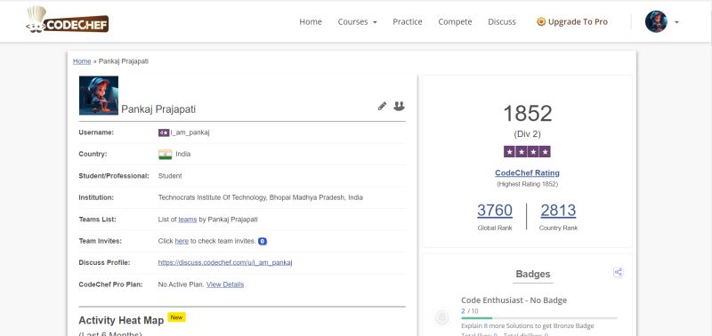Finanally wins 4-star Coder award on CodeChef | Pankaj Prajapati posted ... Finanally wins 4-star Coder award on CodeChef | Pankaj Prajapati posted ...