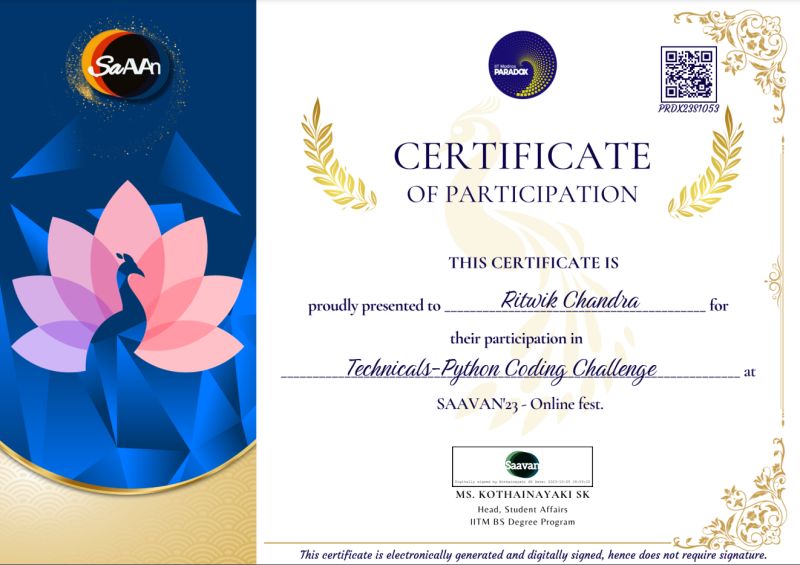 Ritwik Chandra on LinkedIn: #saavanfest2023 #pythoncodingchallenge # ... Ritwik Chandra on LinkedIn: #saavanfest2023 #pythoncodingchallenge # ...