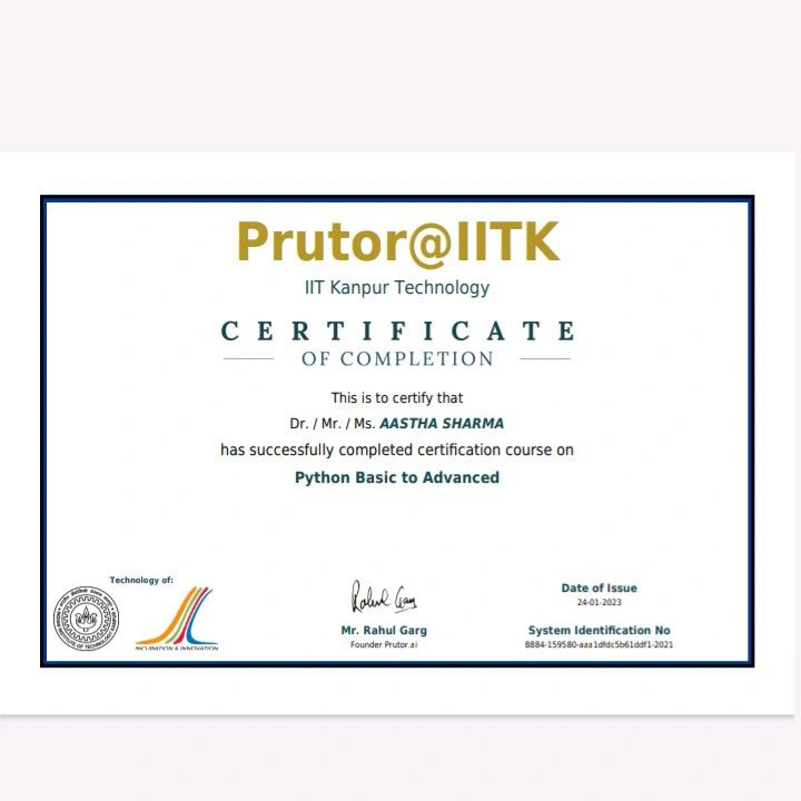 Aastha Sharma on LinkedIn: #pythoncoding #prutoronlinecourse # ... Aastha Sharma on LinkedIn: #pythoncoding #prutoronlinecourse # ...
