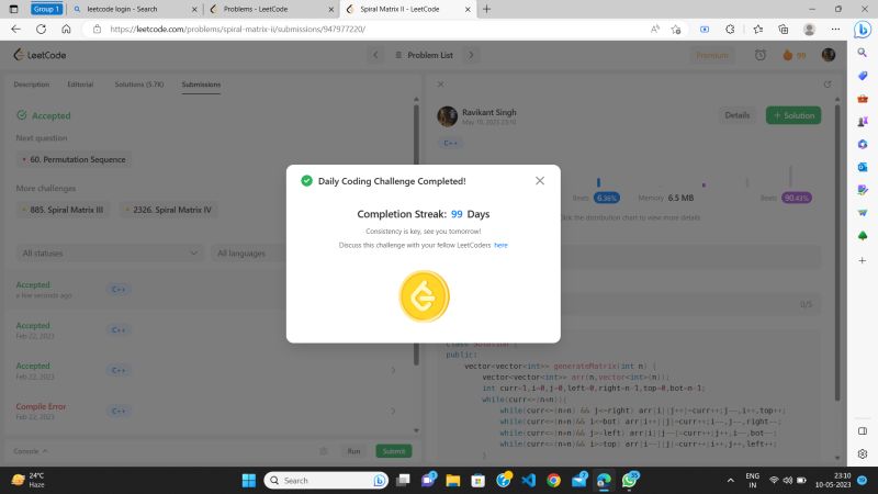 Ravikant Singh on LinkedIn: #365daychallenge #leetcode Ravikant Singh on LinkedIn: #365daychallenge #leetcode