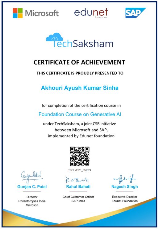 AKHOURI AYUSH KUMAR SINHA on LinkedIn: #techforgood #ai #microsoft #sap ... AKHOURI AYUSH KUMAR SINHA on LinkedIn: #techforgood #ai #microsoft #sap ...