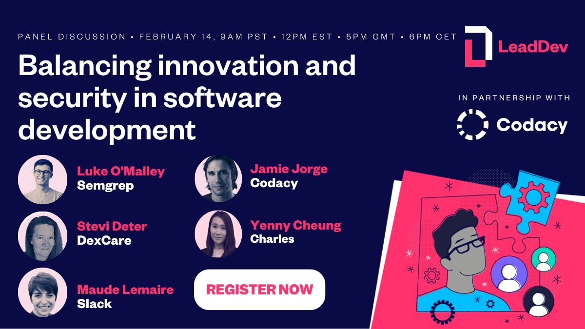 Codacy on LinkedIn: #webinar #softwaredevelopment #riskmanagement # ... Codacy on LinkedIn: #webinar #softwaredevelopment #riskmanagement # ...